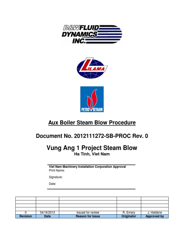 Steam Blow Procedure Guide | PDF | Steam | Boiler