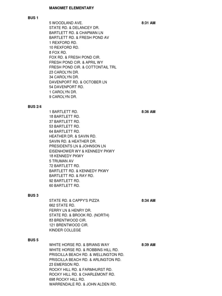 Manomet Bus Routes 2014-15 | PDF | Travel | Art
