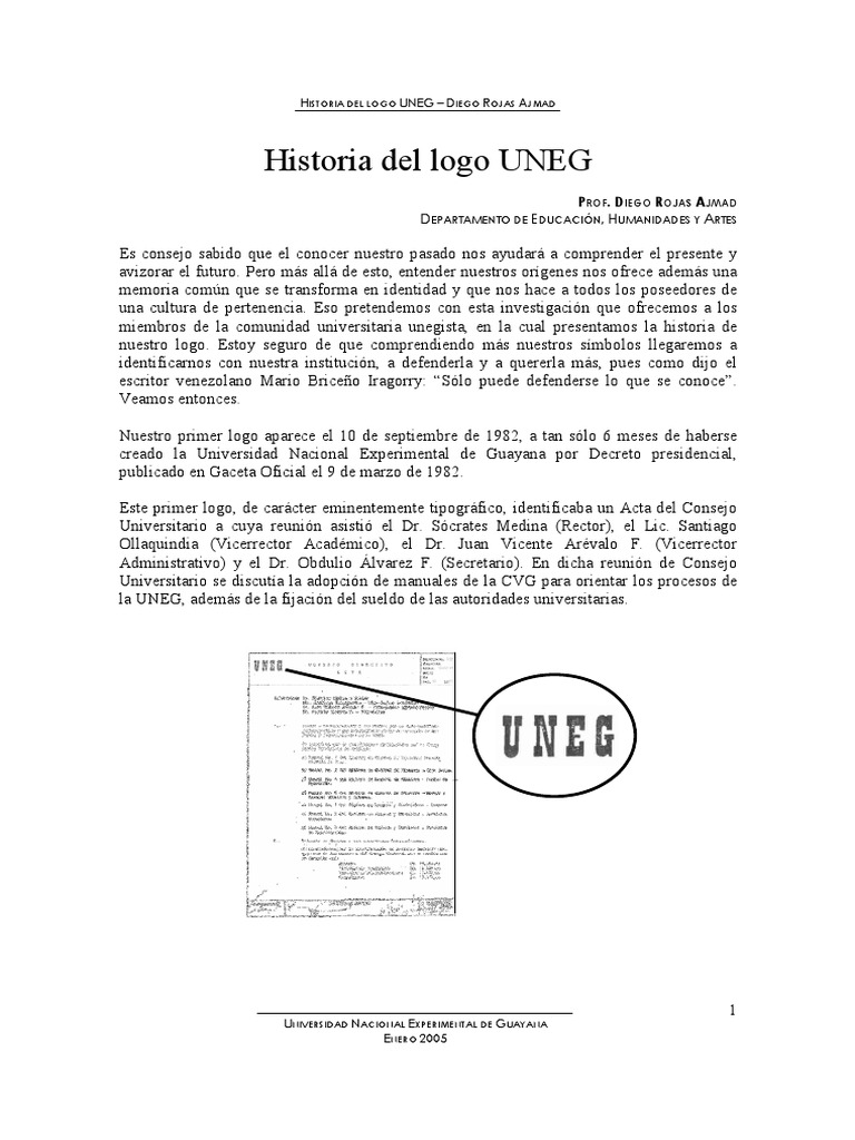 Historia Logo Uneg | PDF | Verde | Azul
