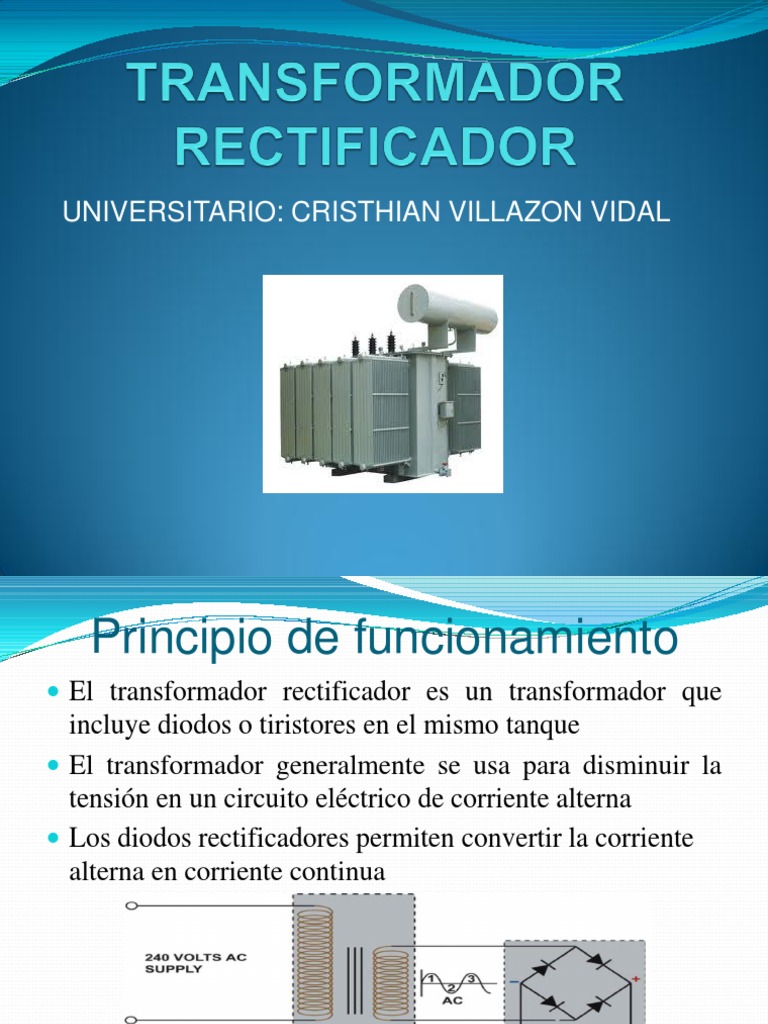 Transformador Rectificador | PDF | Transformador | Rectificador