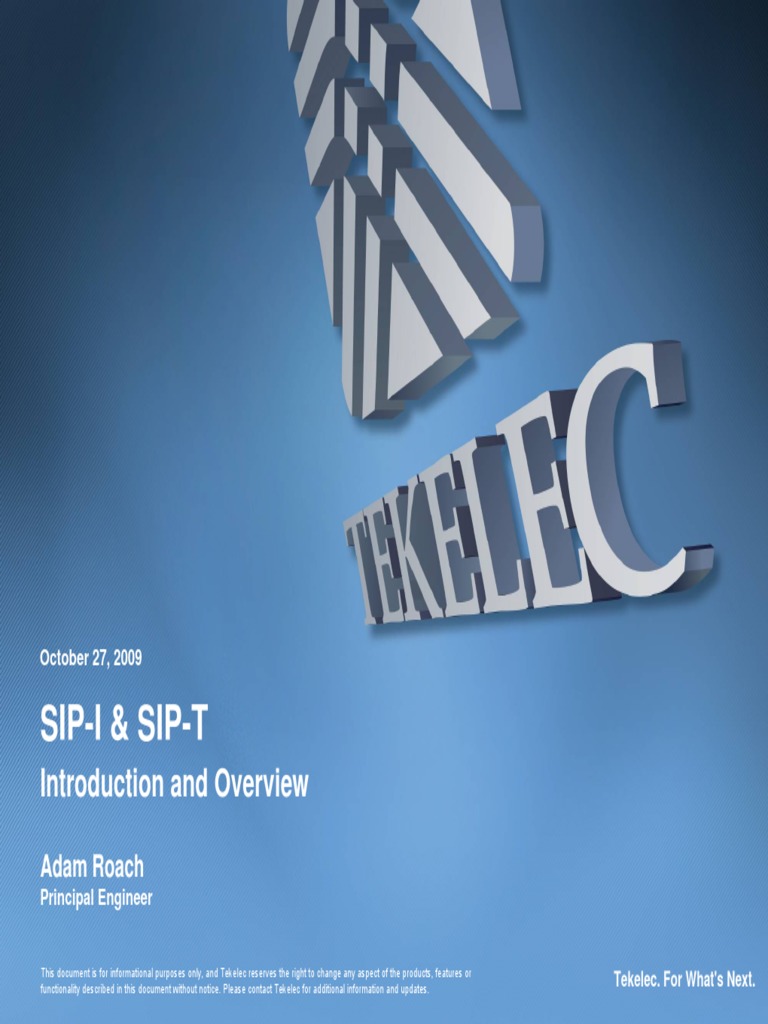SIP-I & SIP-T Introduction and Overview Webinar | PDF | Session Initiation Protocol | Network ...