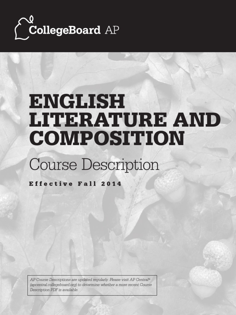 Ap English Literature and Composition Course Description | PDF ...