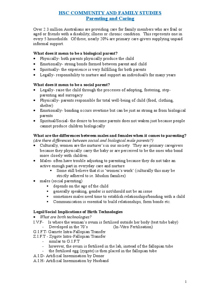 Cafs Parent Carernotes | PDF | Parenting | Relationships
