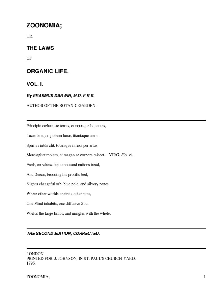 Zoonomia : Organic Life | PDF | Artery | Senses