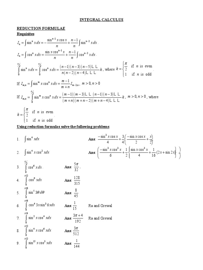 Intergal Calculus | PDF | Lie Groups | Trigonometric Functions