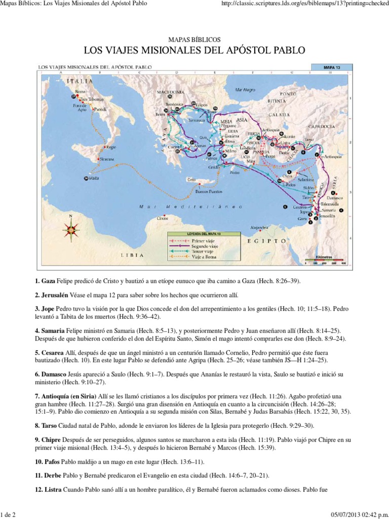 Mapas Bíblicos: Viajes de Pablo | PDF | Bernabé | Pablo el apóstol