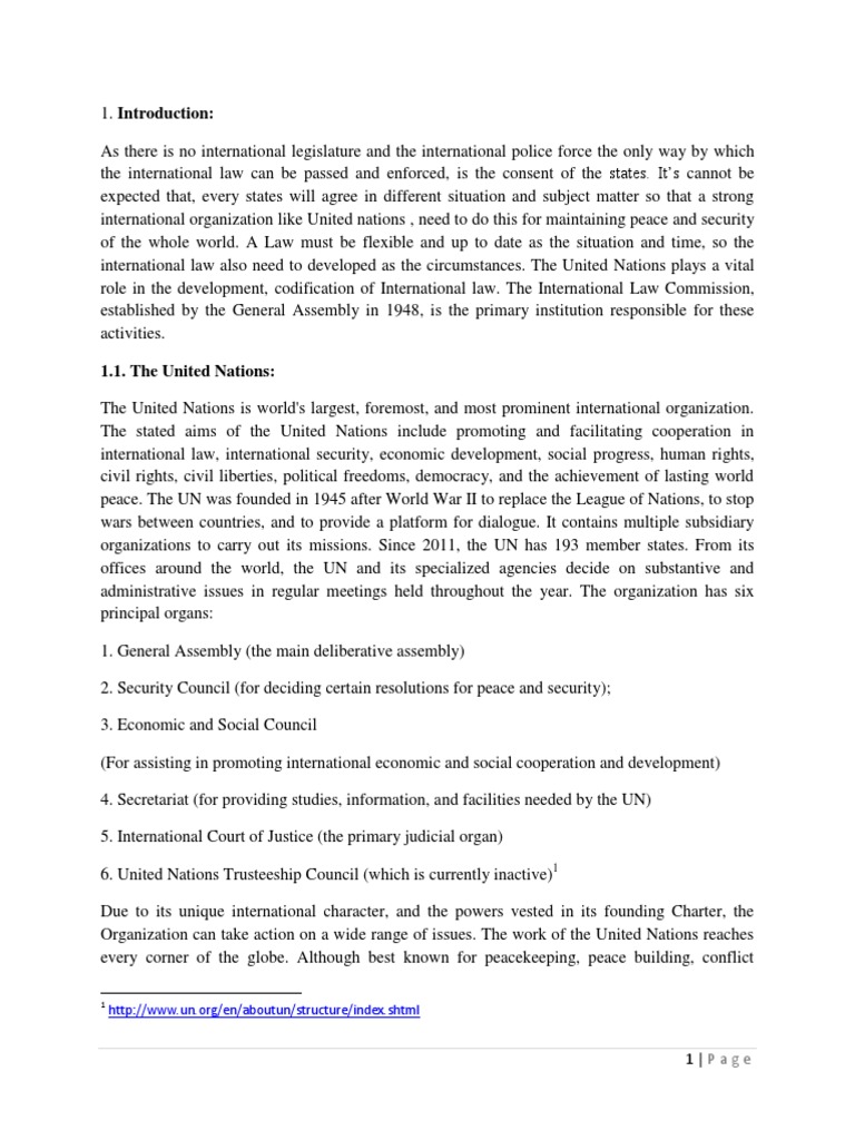 Role of United Nations in The Development of International Law | PDF ...