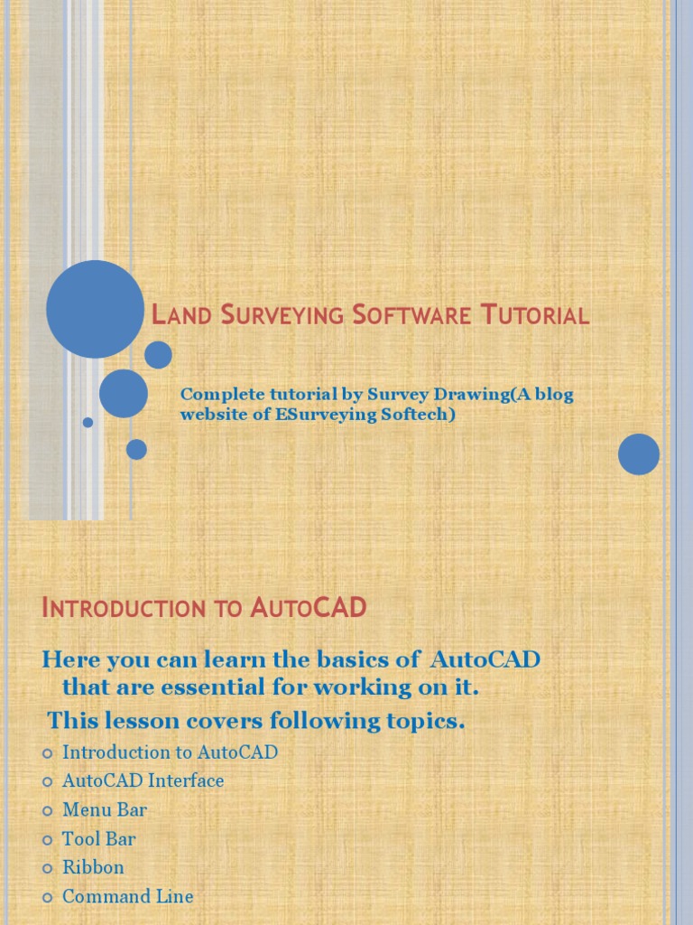 AutoCAD Tutorial for Land Surveying | PDF | Auto Cad | Software