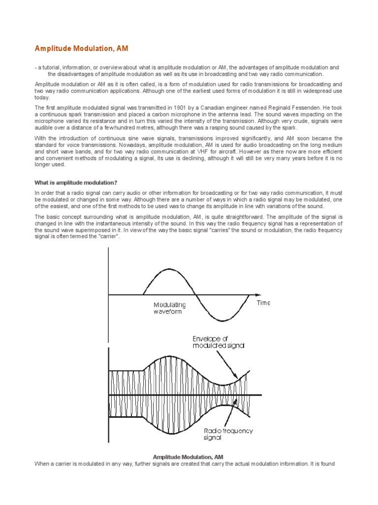 Amplitude Modulation, AM | PDF | Radio | Modulation