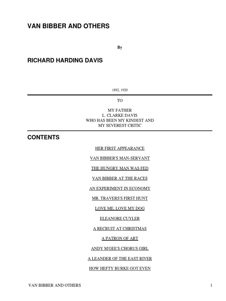 Van Bibber and Others by Davis, Richard Harding, 1864-1916 | PDF ...