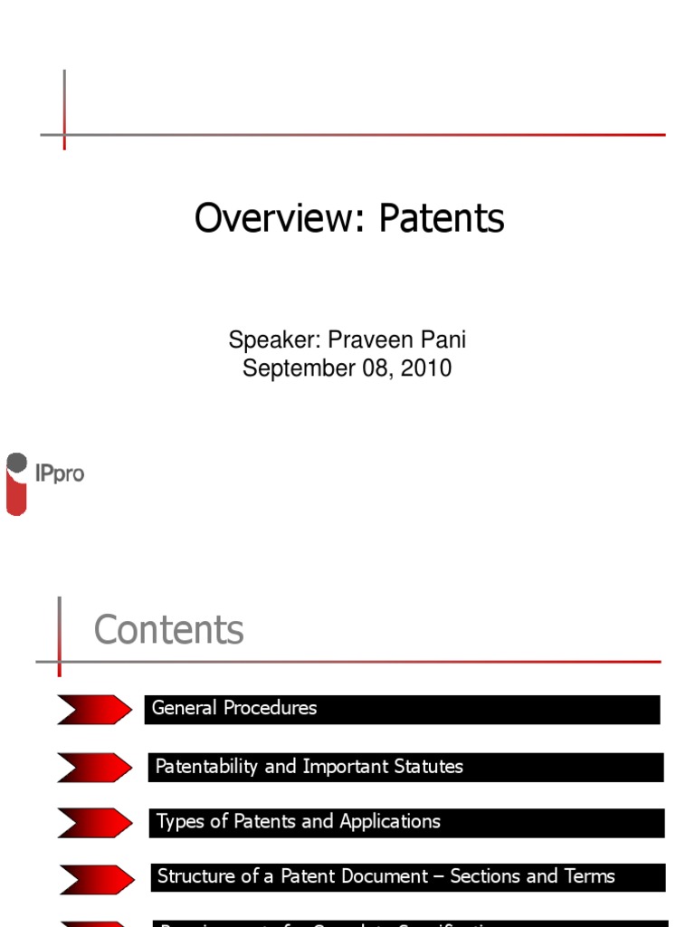 Overview of Patents | PDF | Patent Application | Patentability
