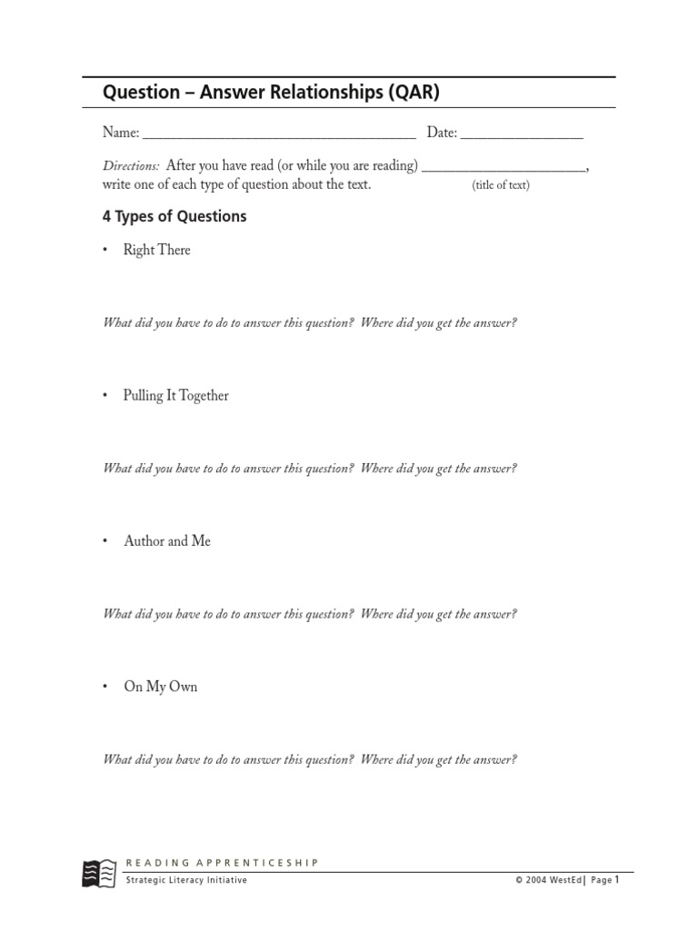 Qar Worksheet | PDF