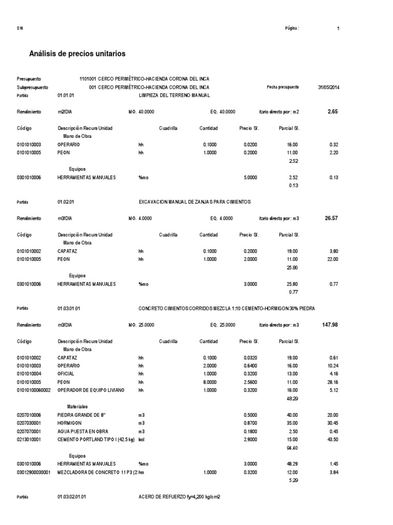 A.P.U. Excel | PDF | Ingeniería | Ingeniero civil