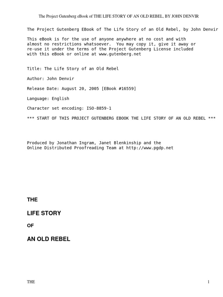 The Life Story of An Old Rebel by Denvir, John | PDF | Ireland | Chapel