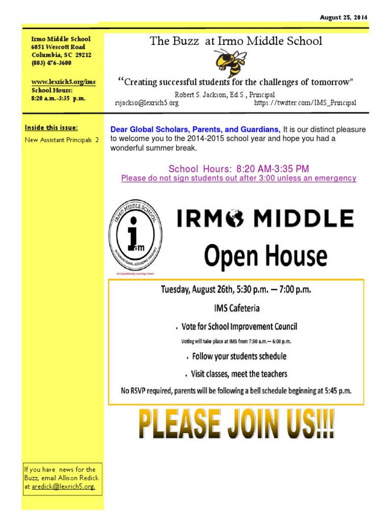 New Leadership at Irmo Middle School | PDF | Career & Growth | Social ...