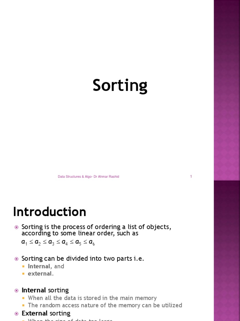 Some Sorting Algorithms | PDF | Algorithms | Discrete Mathematics