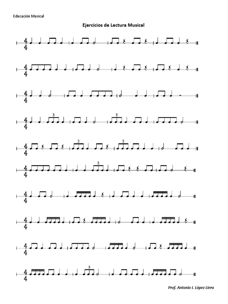 Ejercicios de Lectura Musical | PDF