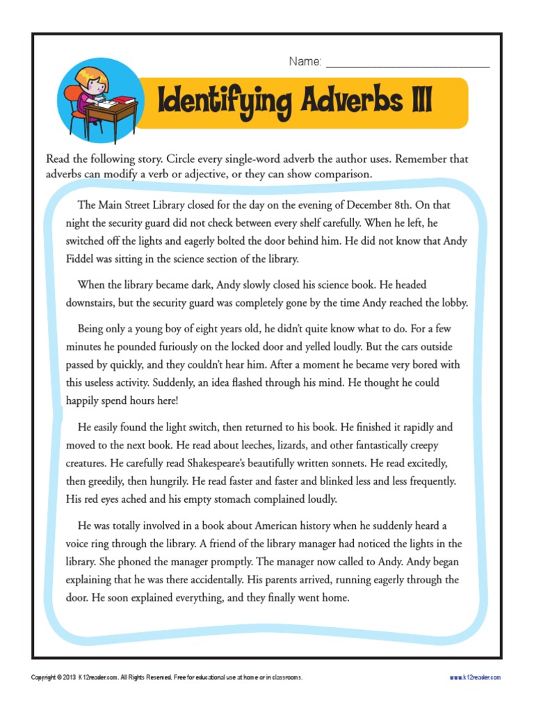 Adverb14 Identify Adverbs III | PDF | Adverb