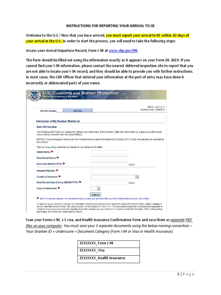 SSP Instructions For Arrival 2014 | PDF | Immigration | Computing