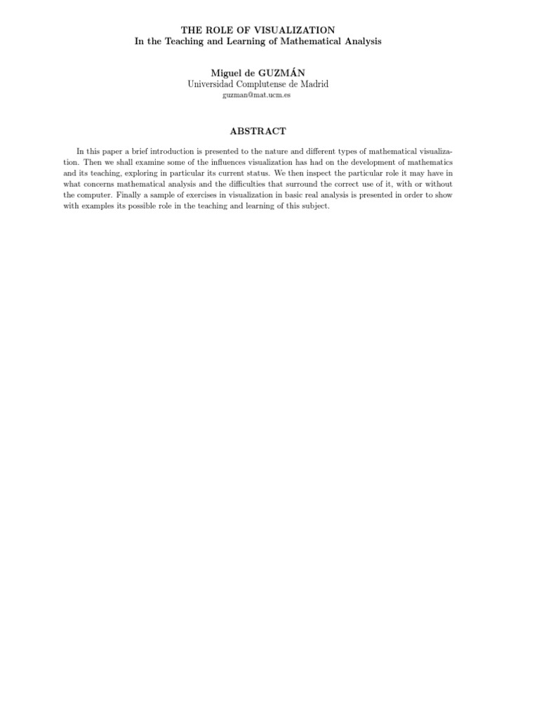 Math Visualization in Education | PDF | Mathematical Proof | Mental Image
