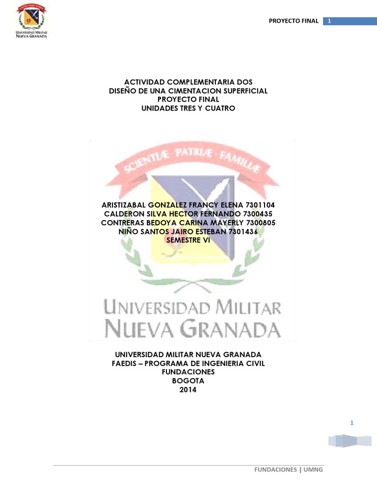 Actividad Complementaria 2 Fundaciones | PDF