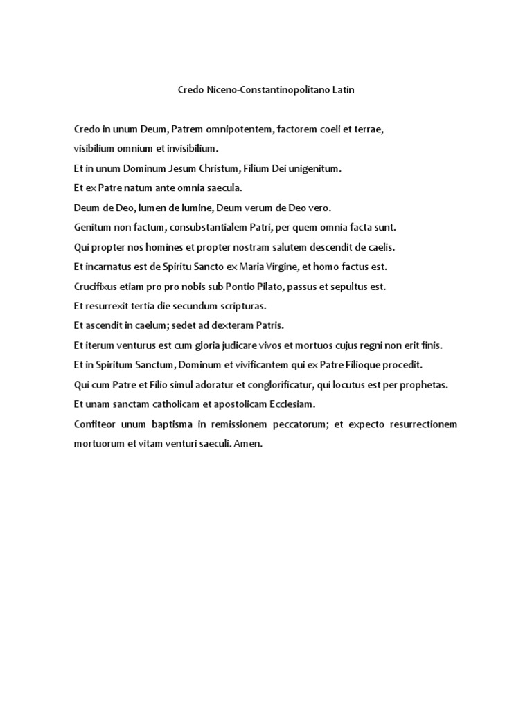 Credo Niceno-Constantinopolitano Latin | PDF