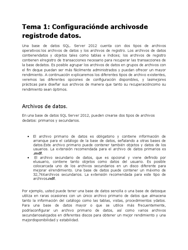 Administracion de SQL Server | PDF | Servidor SQL de Microsoft | Tabla (base de datos)