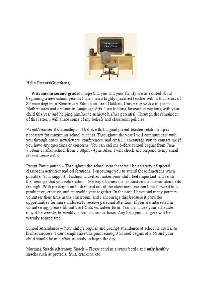 Communication Letter To Parents 2014 | PDF | Cognition | Learning
