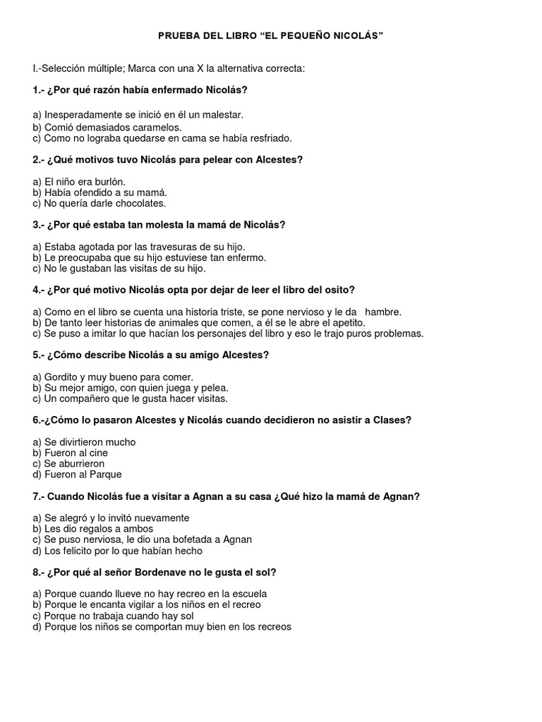 Prueba Del Libro El Pequeño Nicolas | Ocio