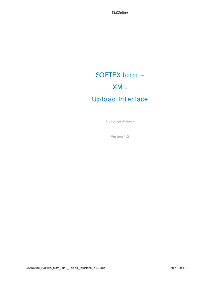 SEZOnline SOFTEX XML Upload Guide | PDF | Xml | File Format
