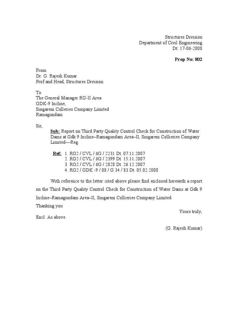 Water Dams - Cover Letter | PDF