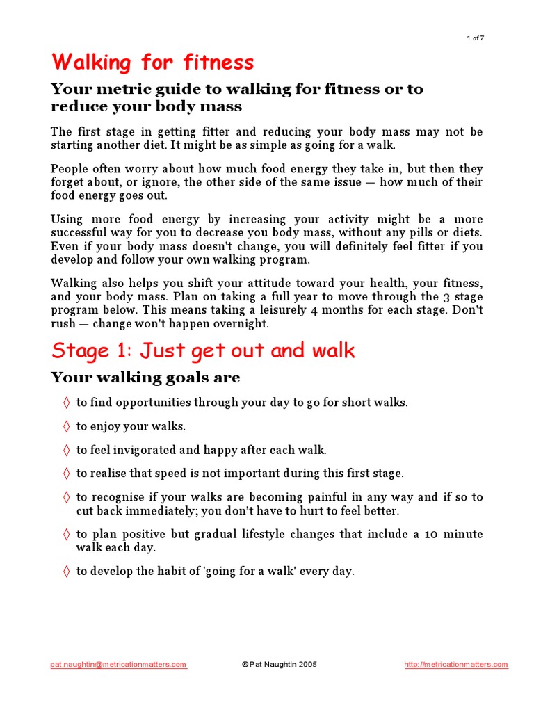 Walking For Fitness | PDF | Walking | Speed