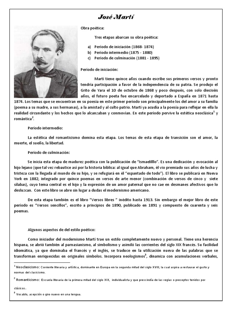 Jose Marti | PDF | Poesía | Romanticismo