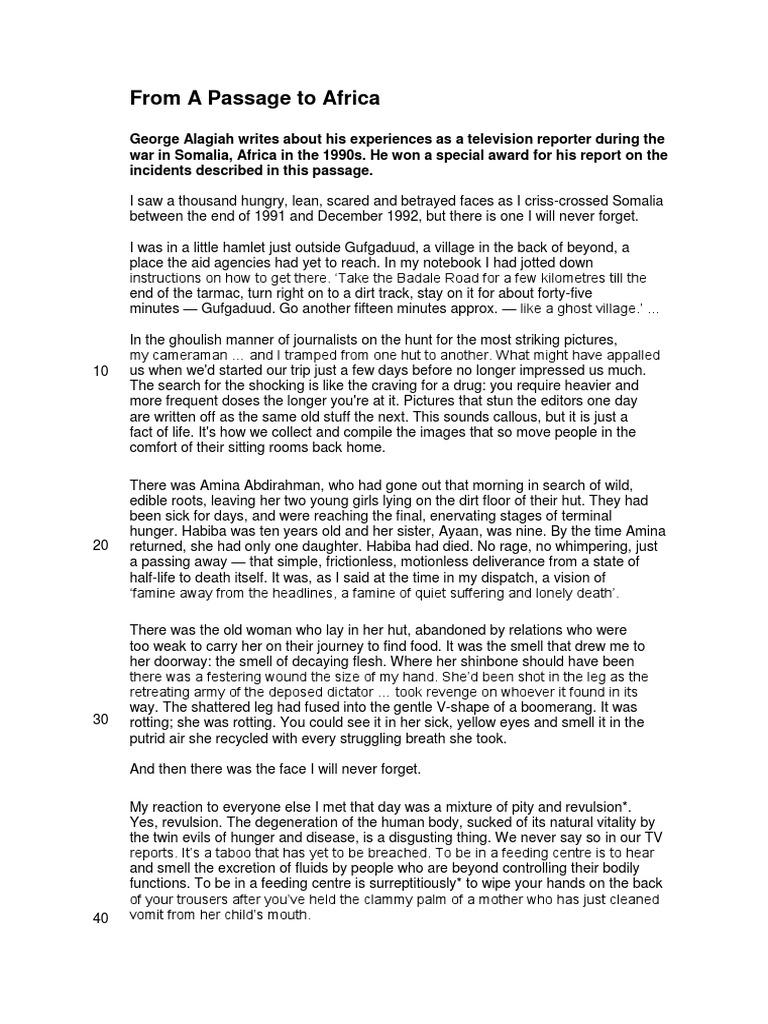 From A Passage To Africa - A4 Text | PDF