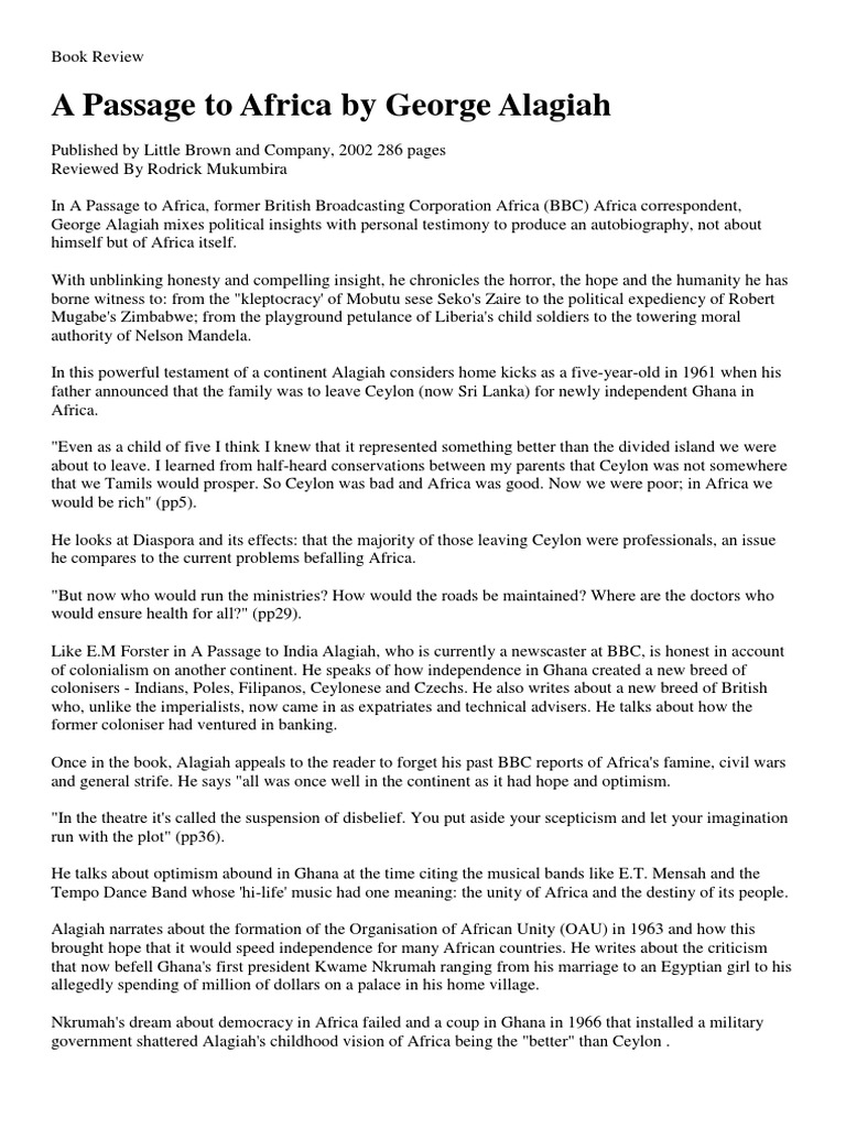 a passage to africa-reviews | International Committee Of The Red Cross ...