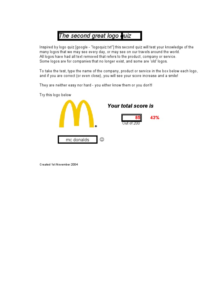 Facebook Logo Quiz 2 Answers