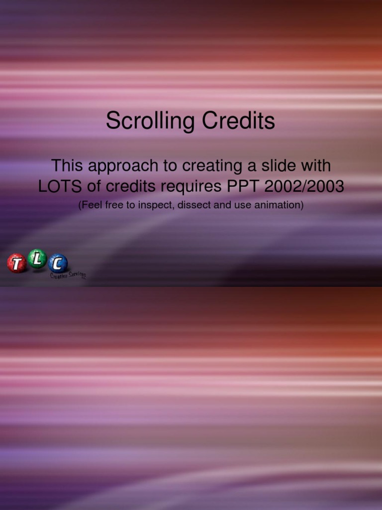 Animated Credits in PPT 2002/2003 | PDF | Technology & Engineering