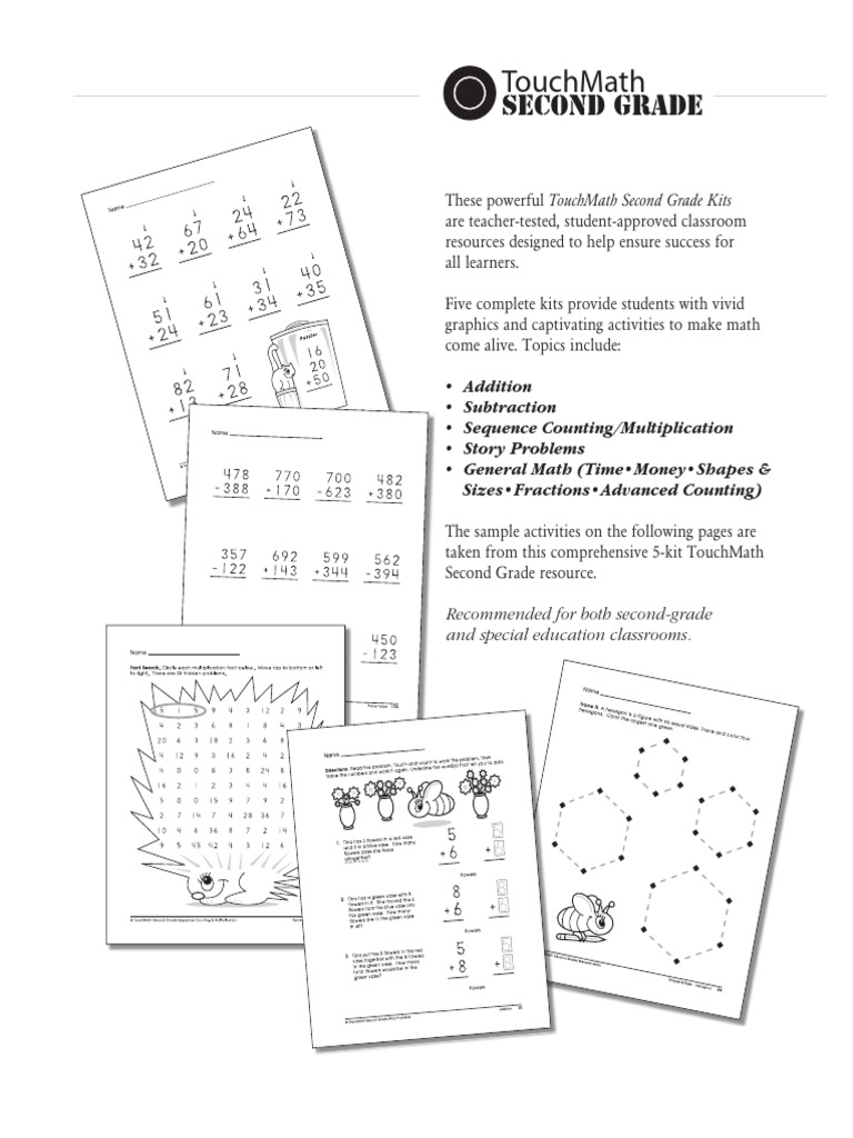 TouchMath 2nd Kit Addition Sample Set | PDF | Multiplication | Division ...