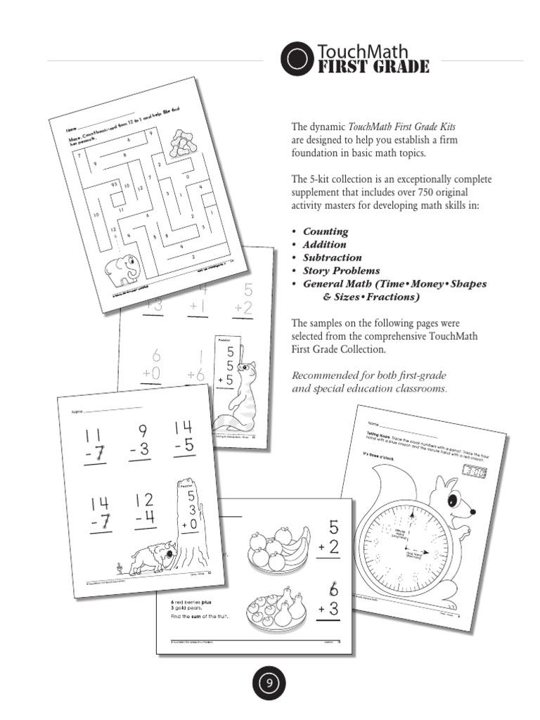 TouchMath 1st Kit Addition Sample Set | PDF | Teaching Mathematics ...