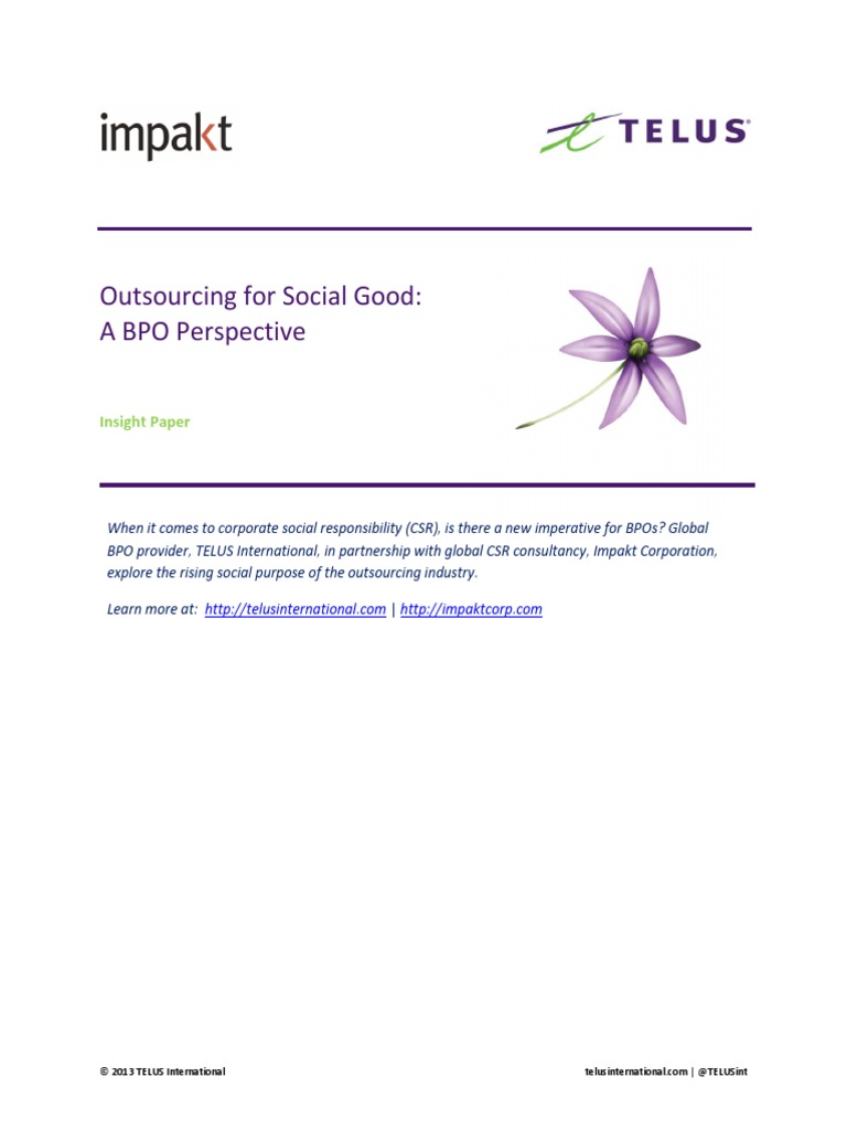 Bpo CSR - Bpo Perspective | PDF | Business Process Outsourcing ...