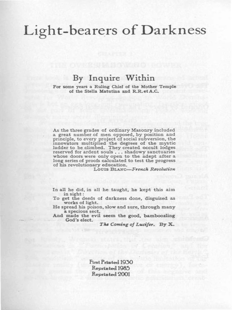 Stoddard Christina M. - Light-Bearers of Darkness | PDF | Freemasonry ...