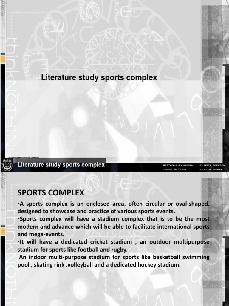 Literature Study: Sports Complex | PDF | Stadium | Lighting