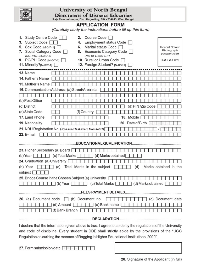 Application Form | PDF | Government | Further Education
