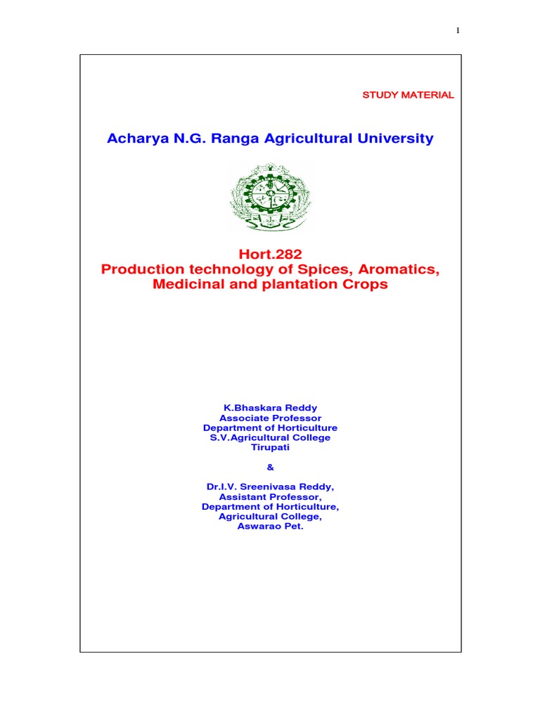 Hort 282 Modified | PDF | Sowing | Spice