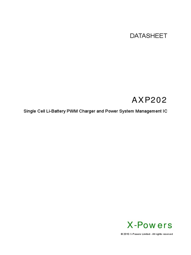 Axp202 Axp209 Pmu Datasheet English | PDF | Battery Charger | Analog To ...