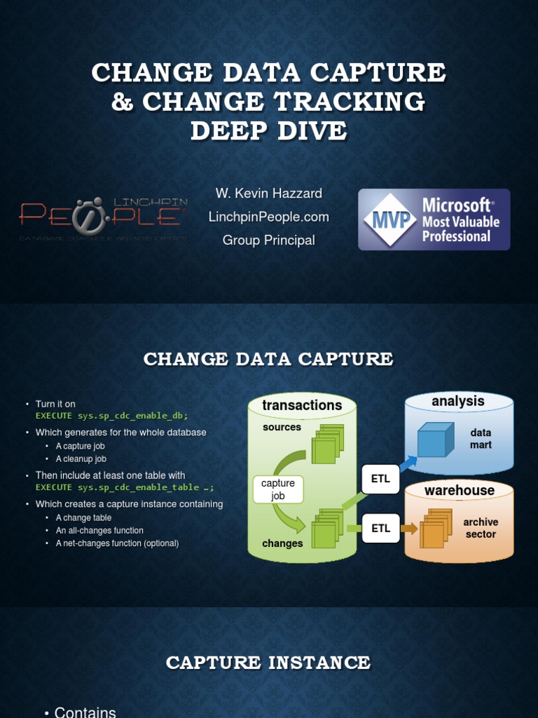 Change Data Capture and Change Tracking Deep Dive | Download Free PDF | Microsoft Sql Server ...