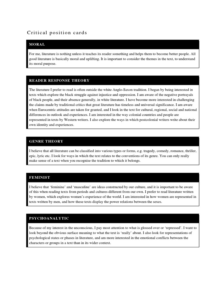 Critical Positions | PDF | Genre | Critical Theory