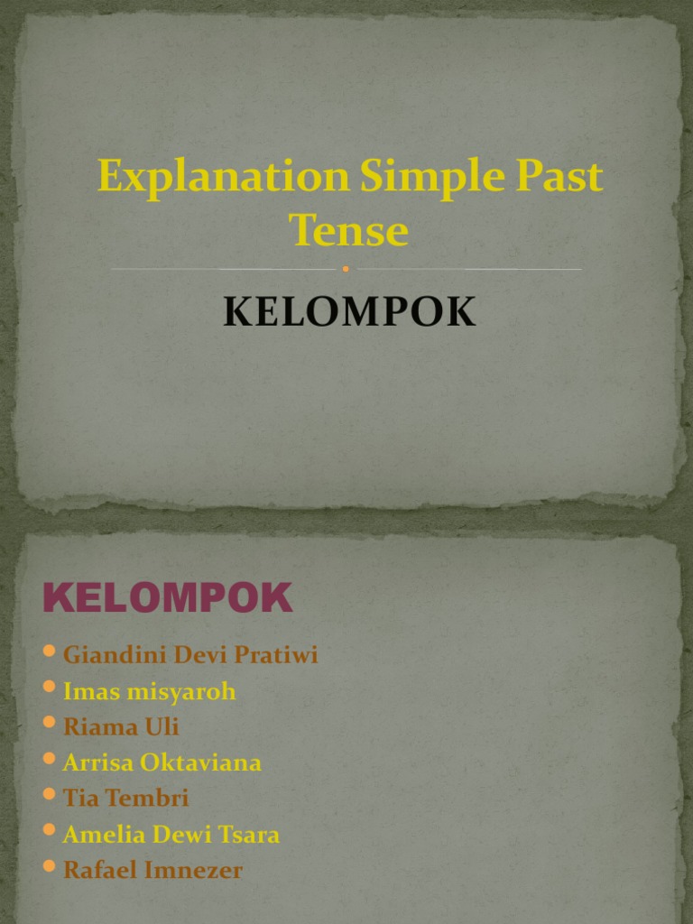 Explanation Simple Past Tense | PDF