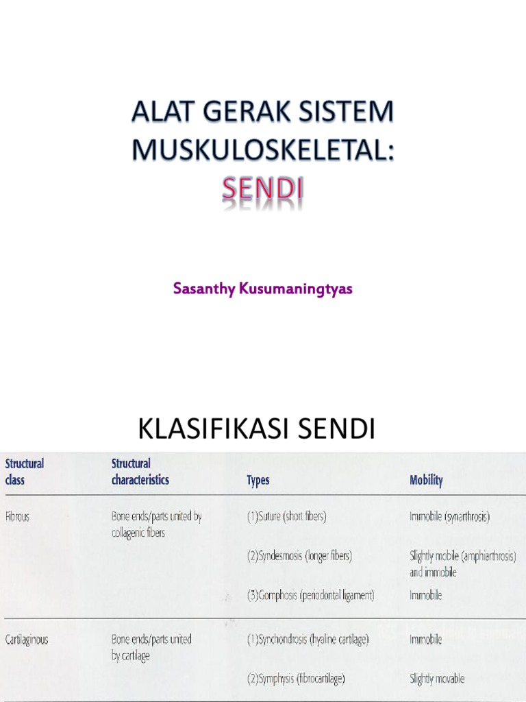 Anatomi Sistem Muskuloskeletal-Sendi | PDF