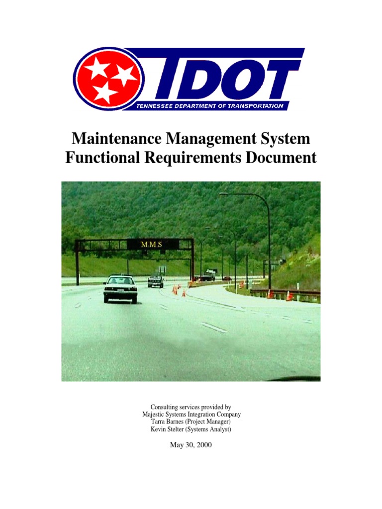 TDOT Maintenance Management System Requirements | PDF | Business ...